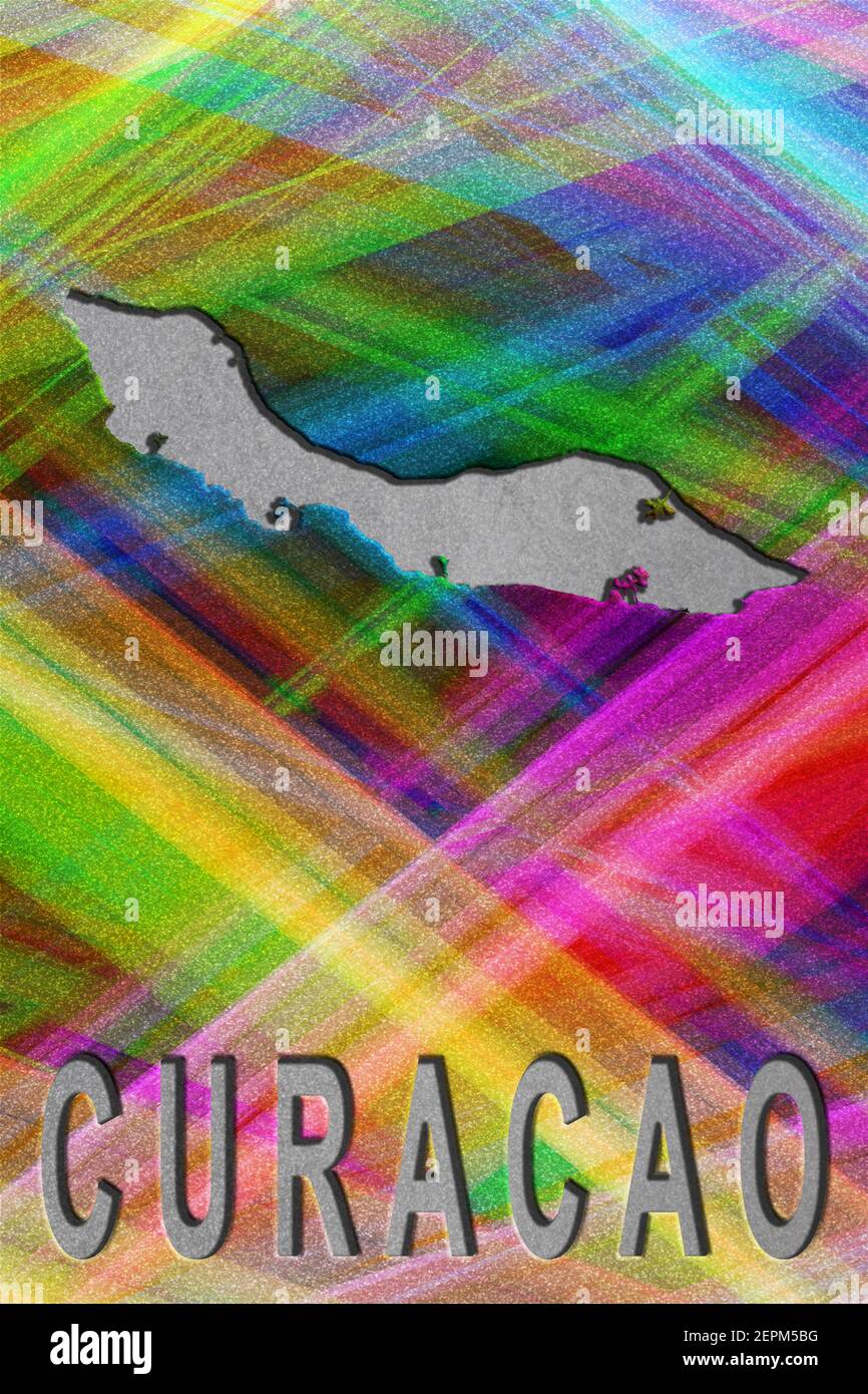 Map of Curacao, colorful background, copy space Stock Photo - Alamy