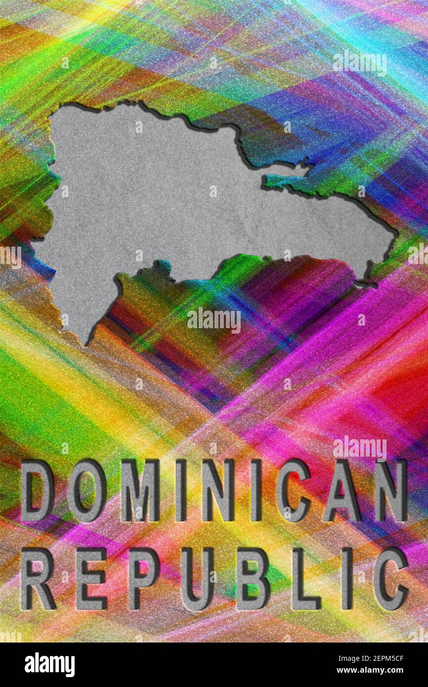 Map of Dominican Republic, colorful background, copy space Stock Photo ...