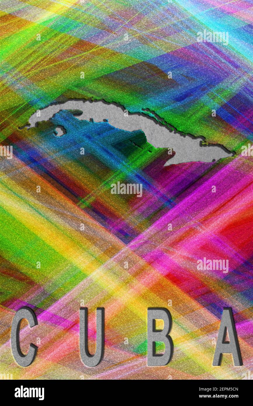 Map of Cuba, colorful background, copy space Stock Photo - Alamy