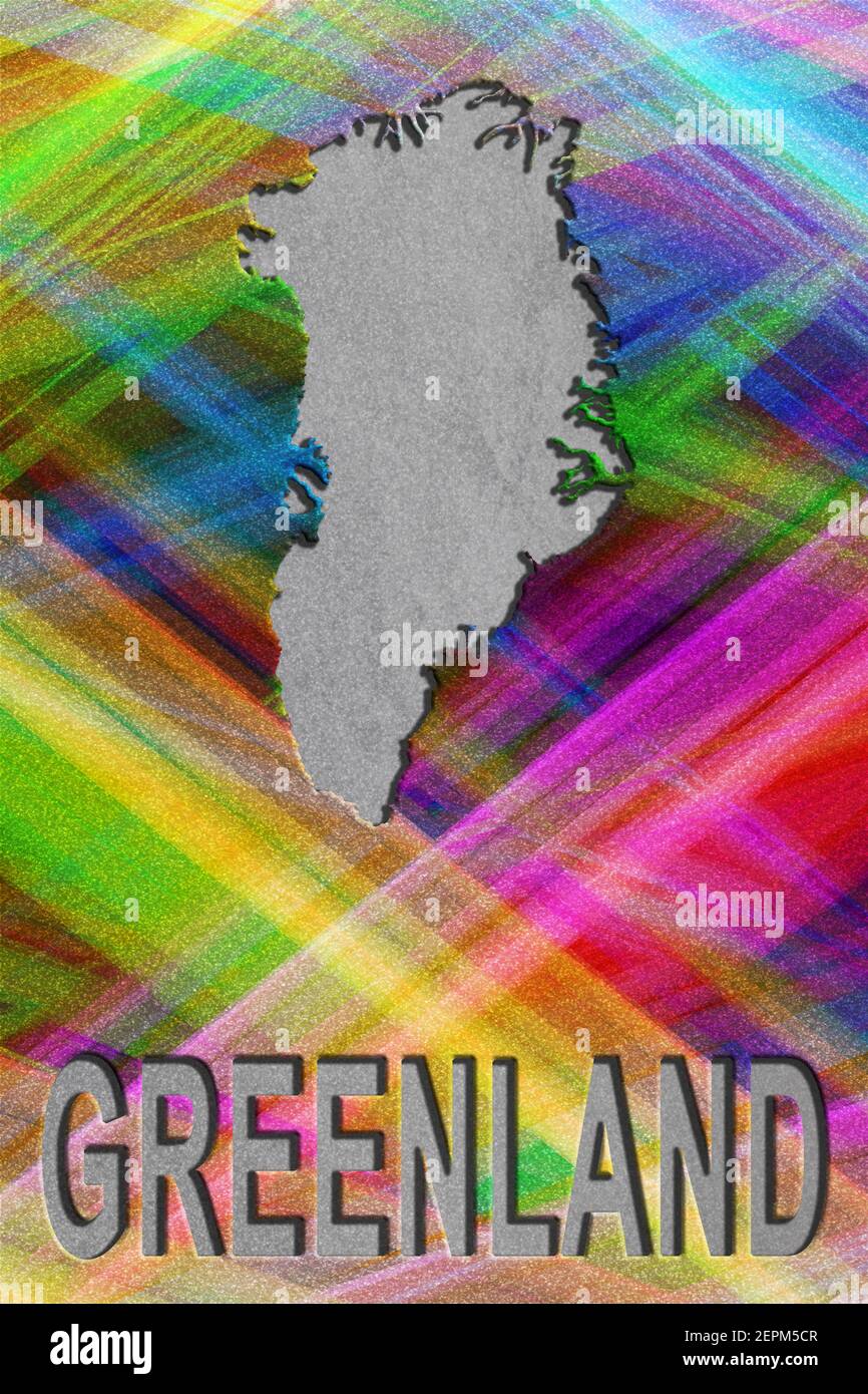 Map of Greenland, colorful background, copy space Stock Photo - Alamy