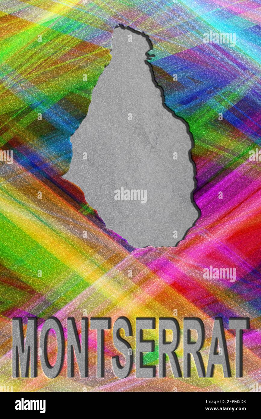 Montserrat travel map hi-res stock photography and images - Alamy