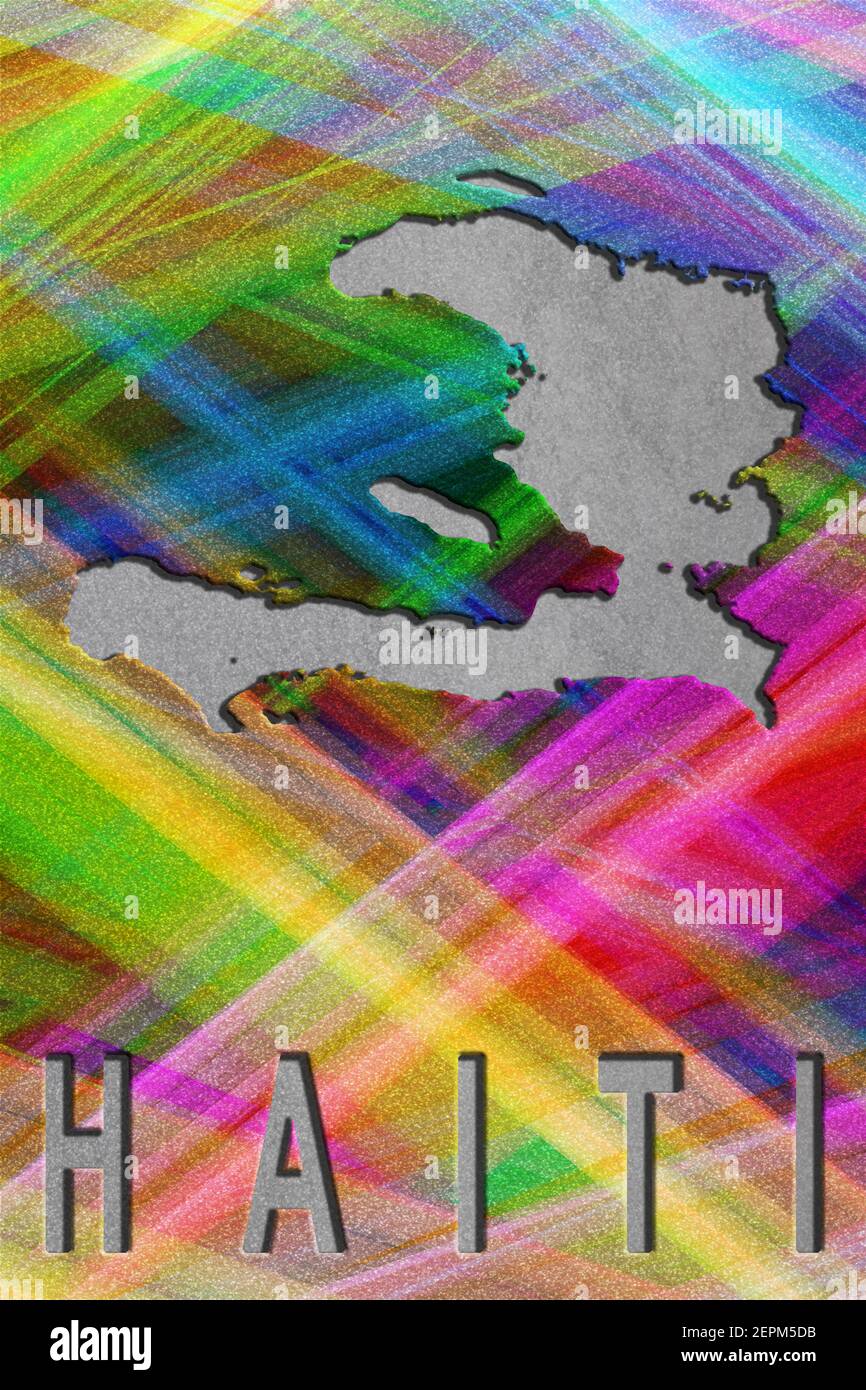 Map of Haiti, colorful background, copy space Stock Photo - Alamy