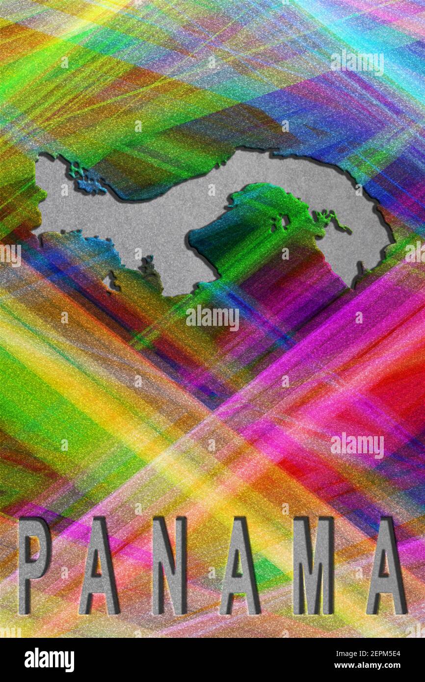 Map of Panama, colorful background, copy space Stock Photo - Alamy