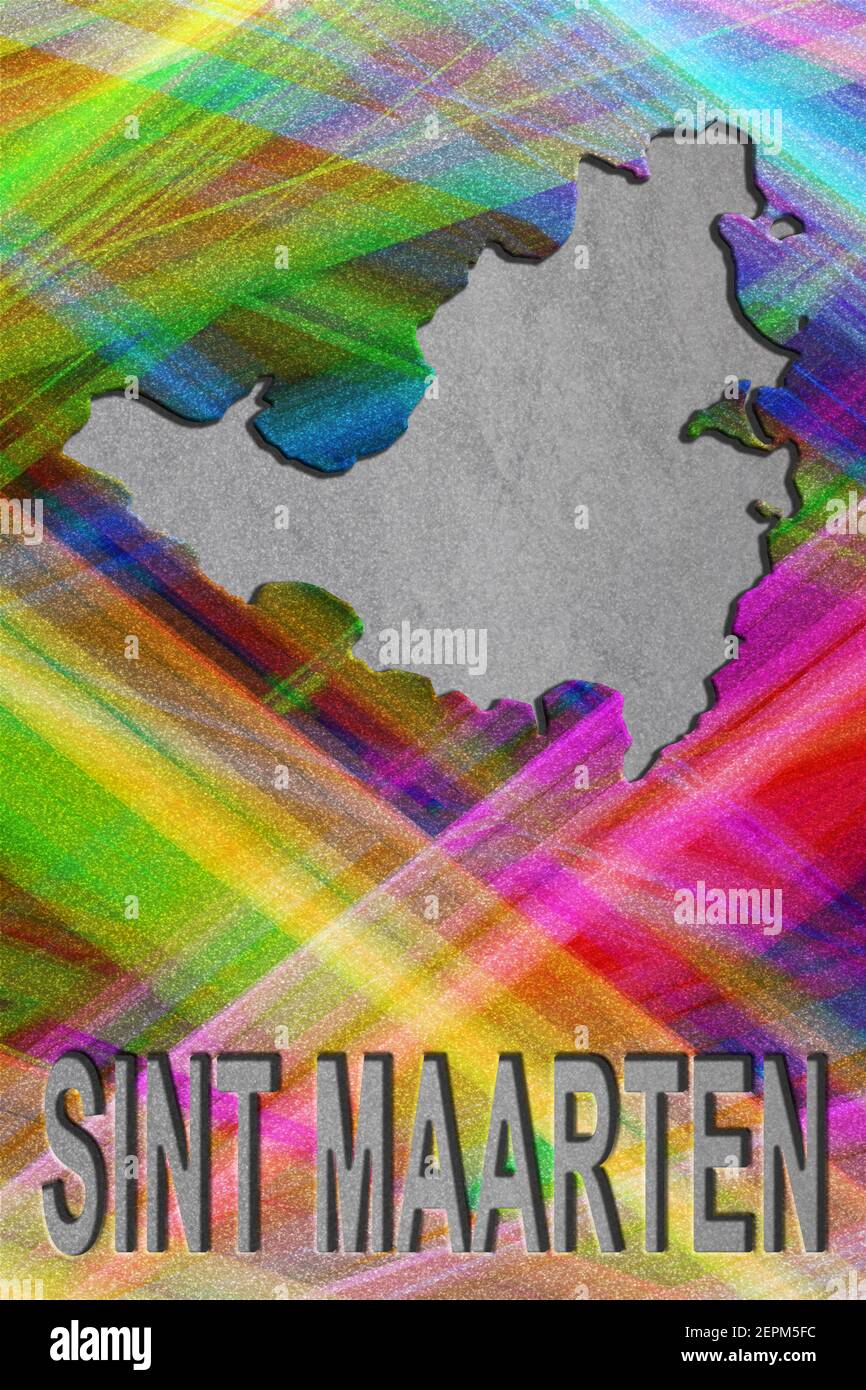 Map of Sint Maarten, colorful background, copy space Stock Photo - Alamy