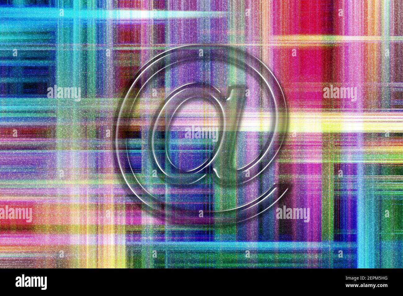Email symbol, At sign, mail icon, colorful checkered background Stock ...