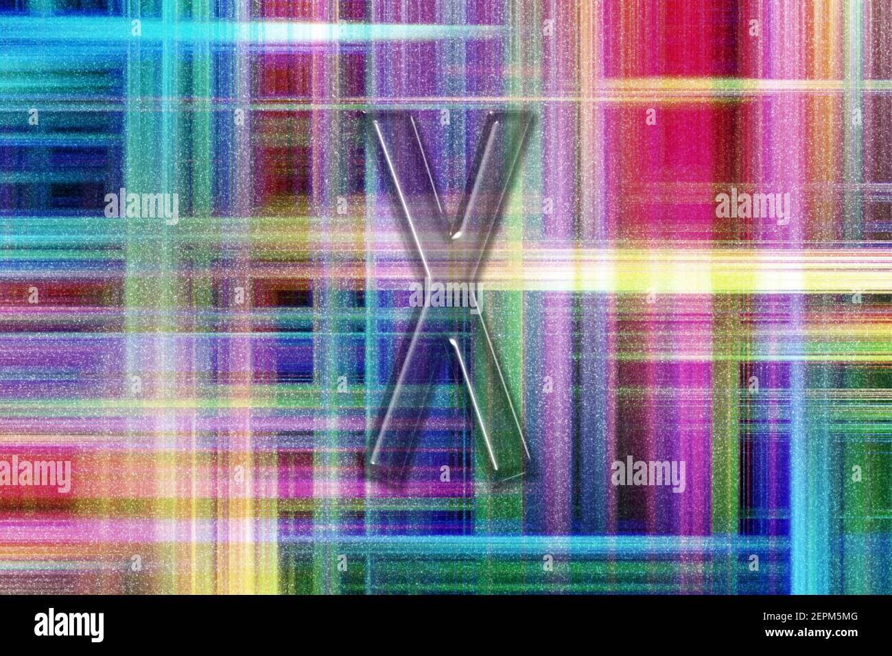 Chi sign. Chi letter, Greek alphabet Symbol, colorful checkered ...