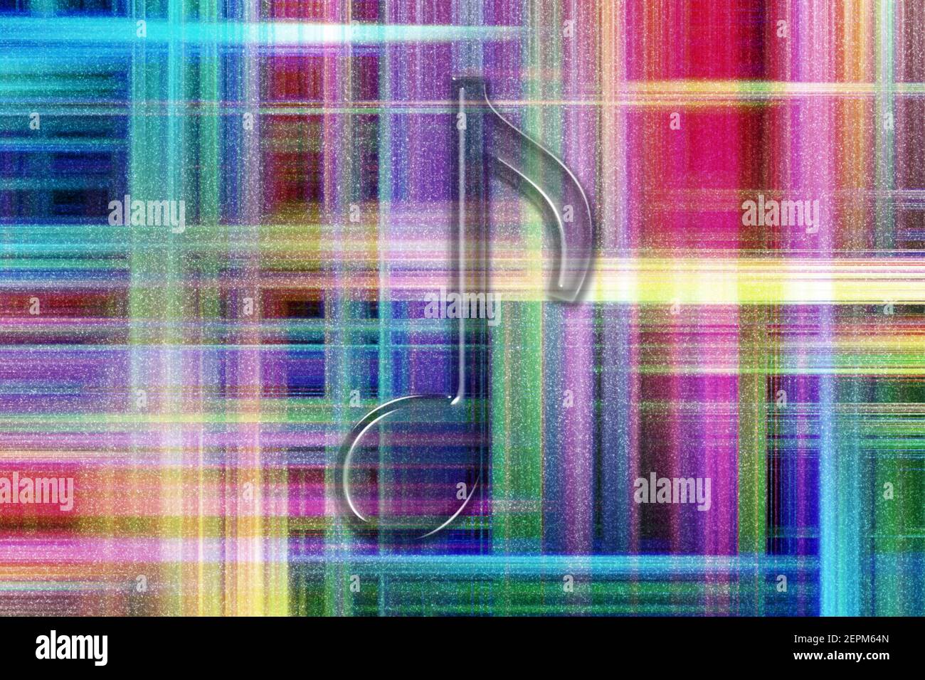 Eighth note symbol, Music backgroundd, colorful checkered background ...
