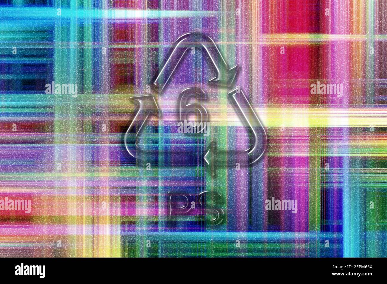 PS, Plastic recycling symbol PS 6, colorful checkered background Stock ...