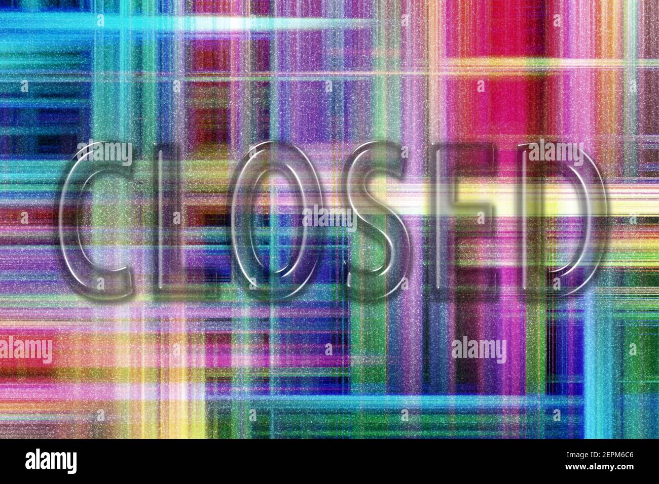 Closed sign, Symbol, Closed Text, colorful checkered background Stock ...