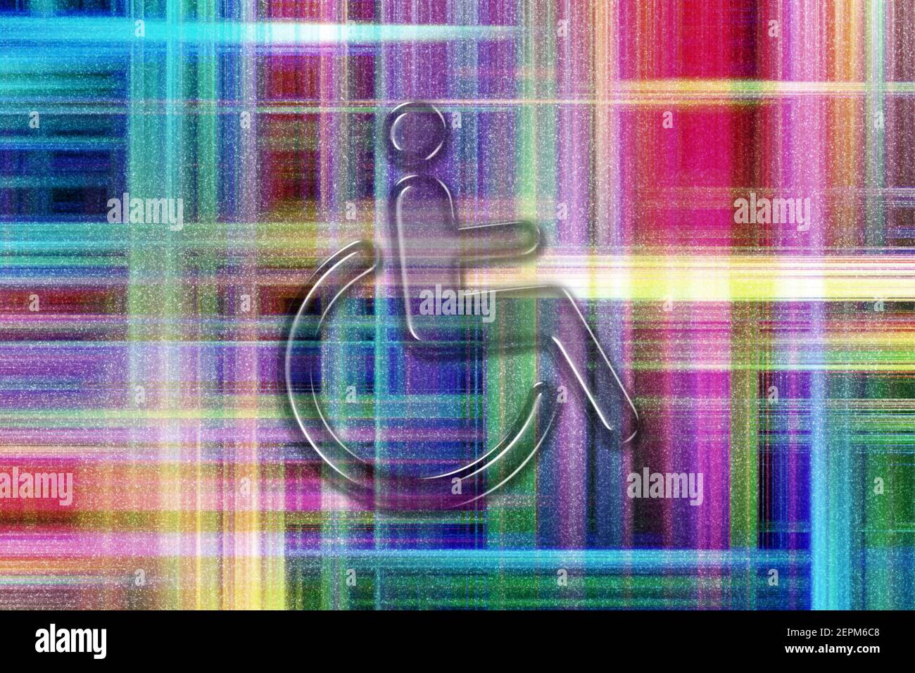 Wheelchair sign, Disabled symbol, Disabled Handicap, colorful checkered ...