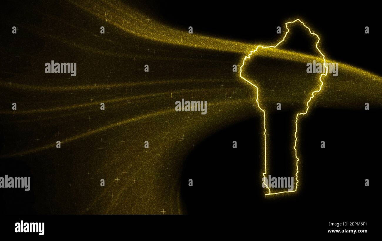 Map of Benin, Gold glitter map on dark background Stock Photo - Alamy