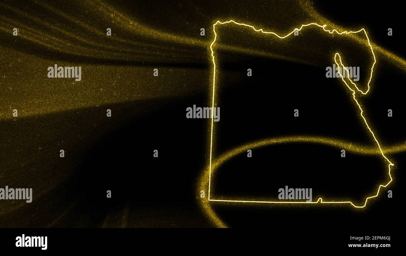 Map of Egypt, Gold glitter map on dark background Stock Photo - Alamy