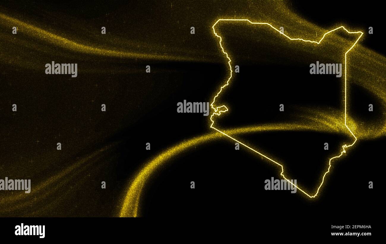 Map of Kenya, Gold glitter map on dark background Stock Photo - Alamy