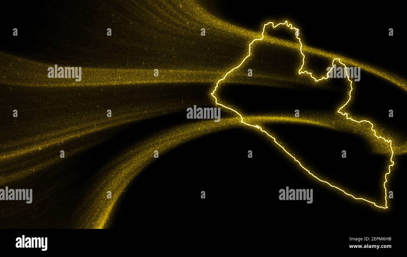 Map of Liberia, Gold glitter map on dark background Stock Photo - Alamy