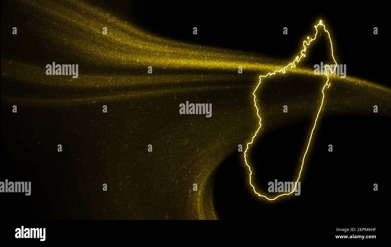 Map of Madagascar, Gold glitter map on dark background Stock Photo - Alamy