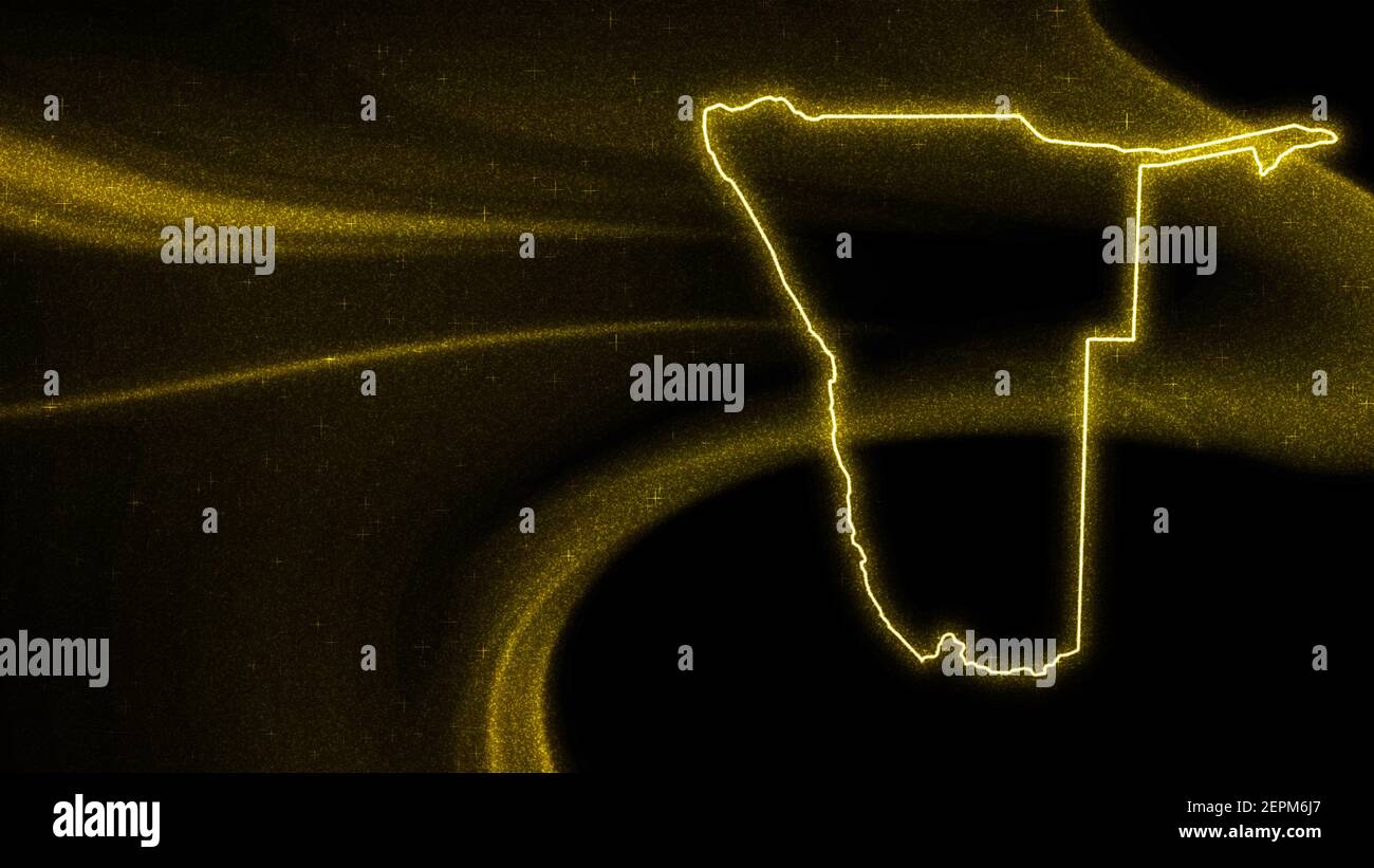 Map of Namibia, Gold glitter map on dark background Stock Photo - Alamy