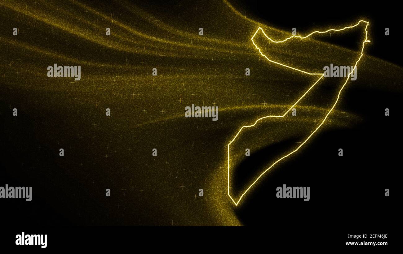 Map of Somalia, Gold glitter map on dark background Stock Photo - Alamy