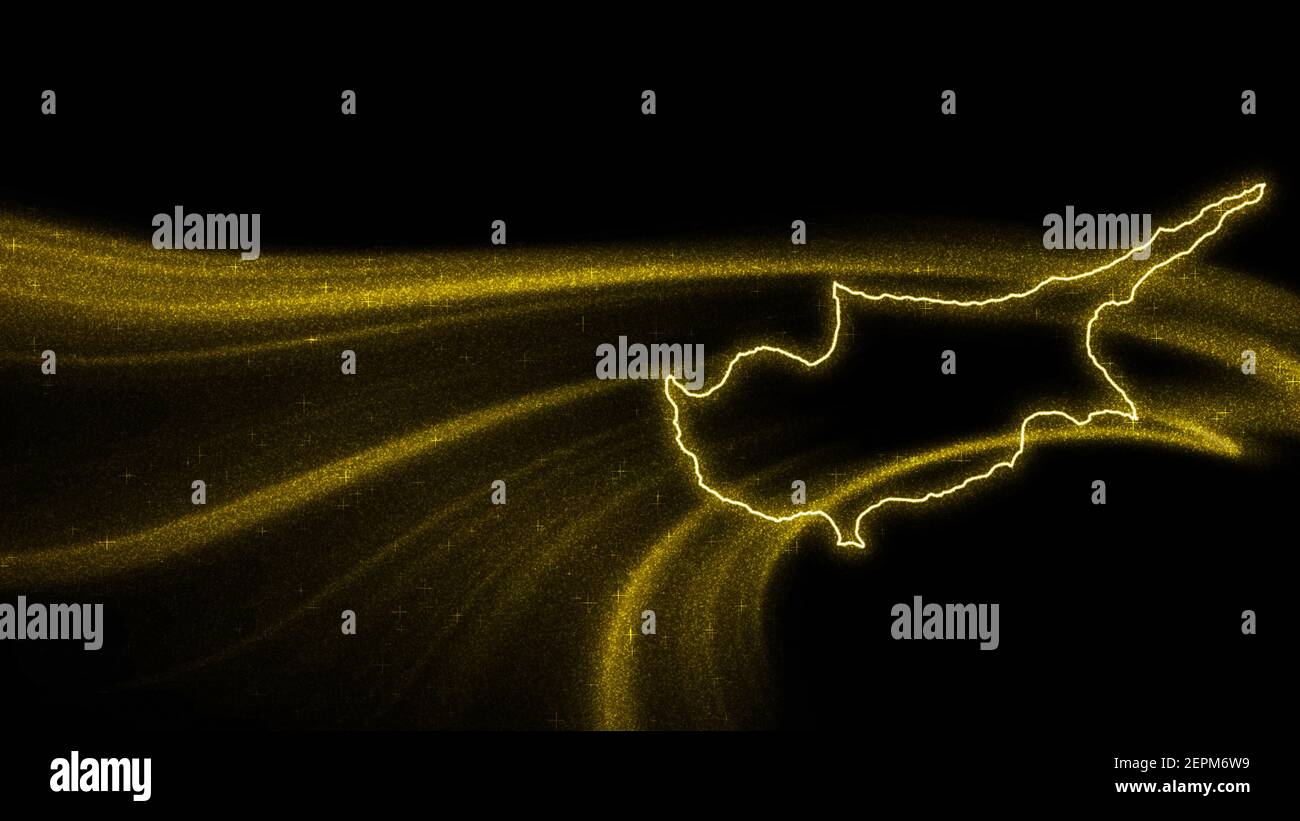 Map of Cyprus, Gold glitter map on dark background Stock Photo - Alamy