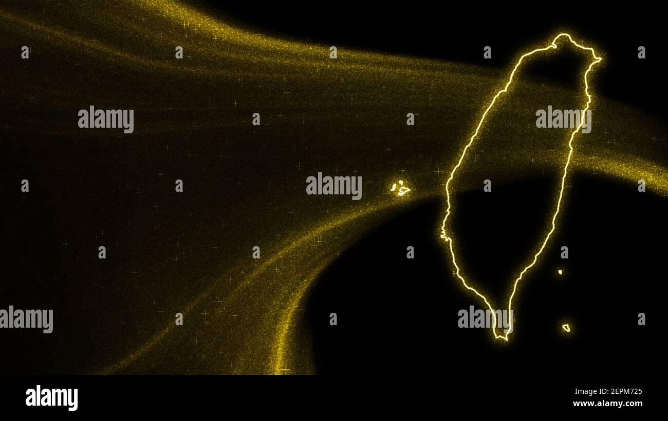 Map of Taiwan, Gold glitter map on dark background Stock Photo - Alamy