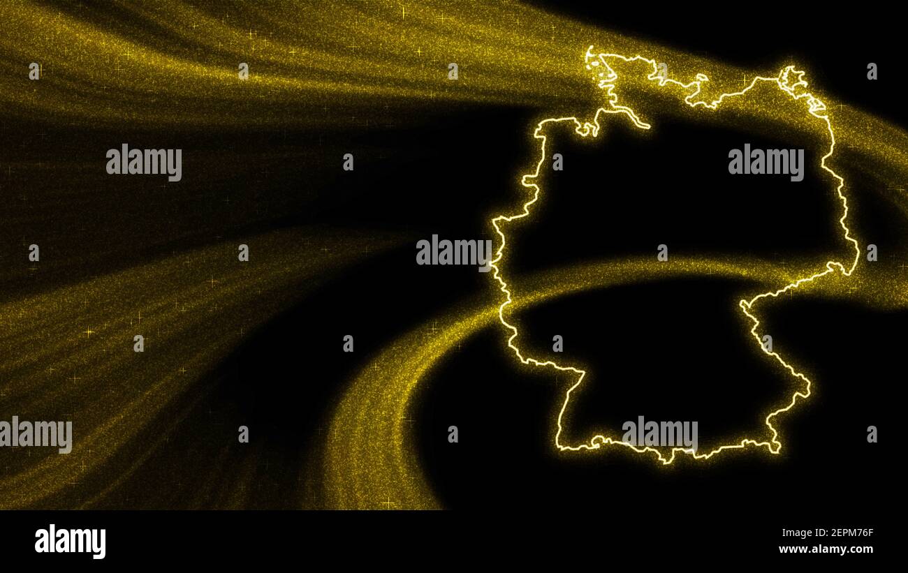 Map of Germany, Gold glitter map on dark background Stock Photo - Alamy