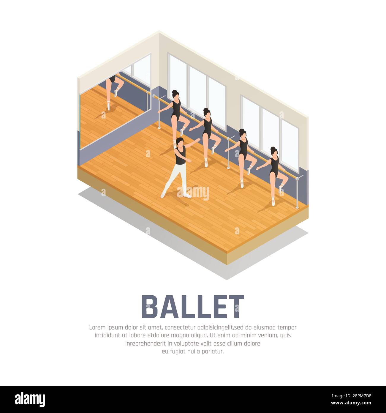 Theatre isometric icons composition with editable text and human ...