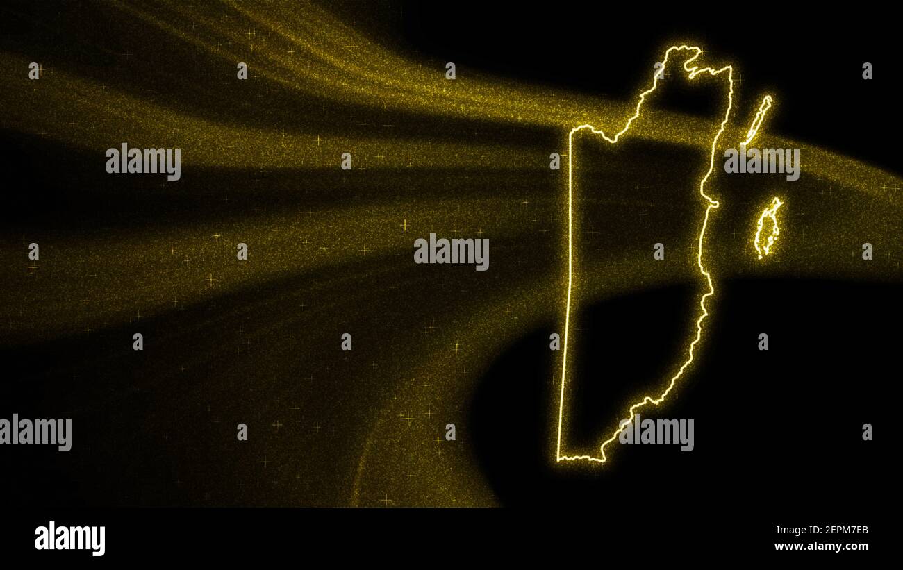 Map of Belize, Gold glitter map on dark background Stock Photo - Alamy