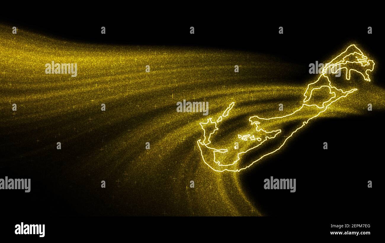 Map of Bermuda, Gold glitter map on dark background Stock Photo - Alamy