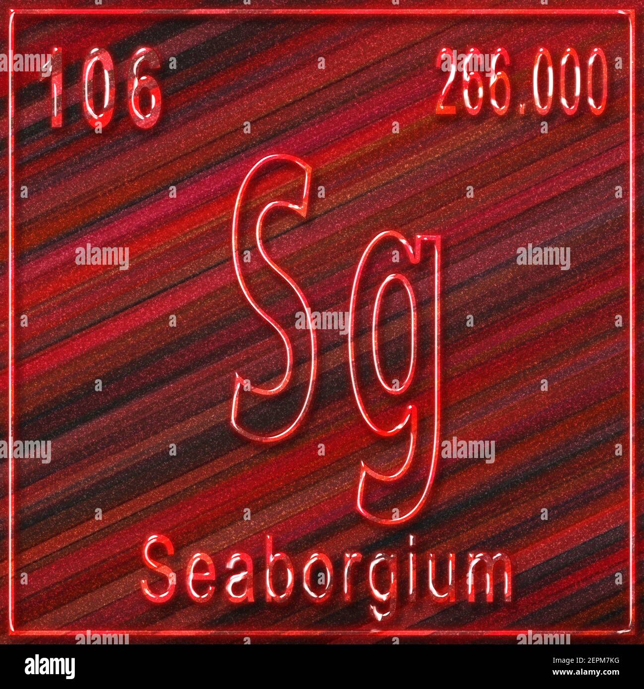 Seaborgium chemical element, Sign with atomic number and atomic weight ...