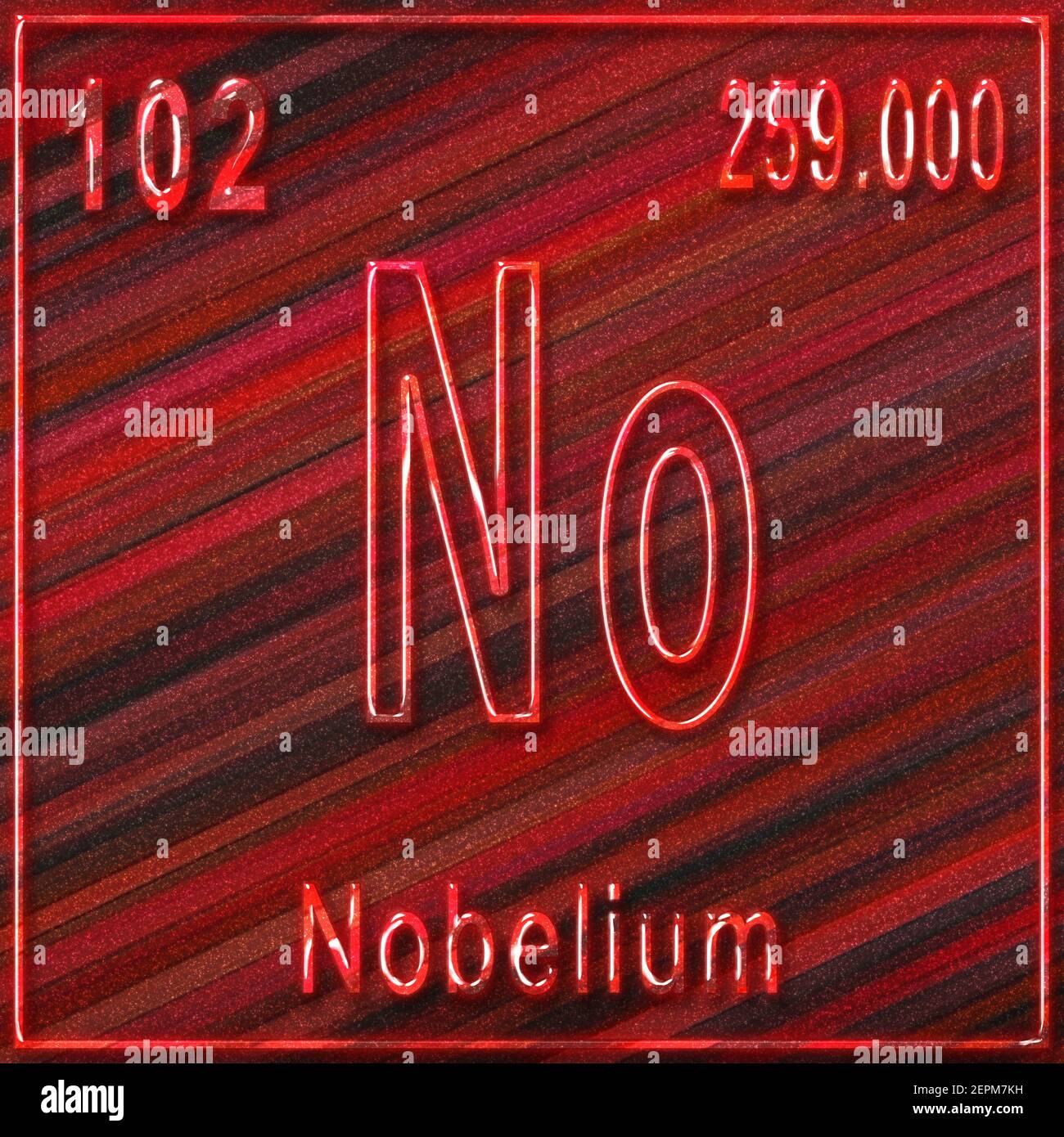 Nobelium chemical element, Sign with atomic number and atomic weight ...