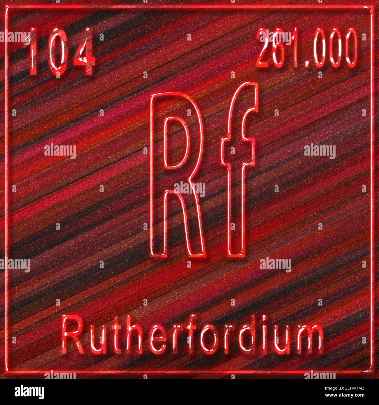 Rutherfordium chemical element, Sign with atomic number and atomic ...