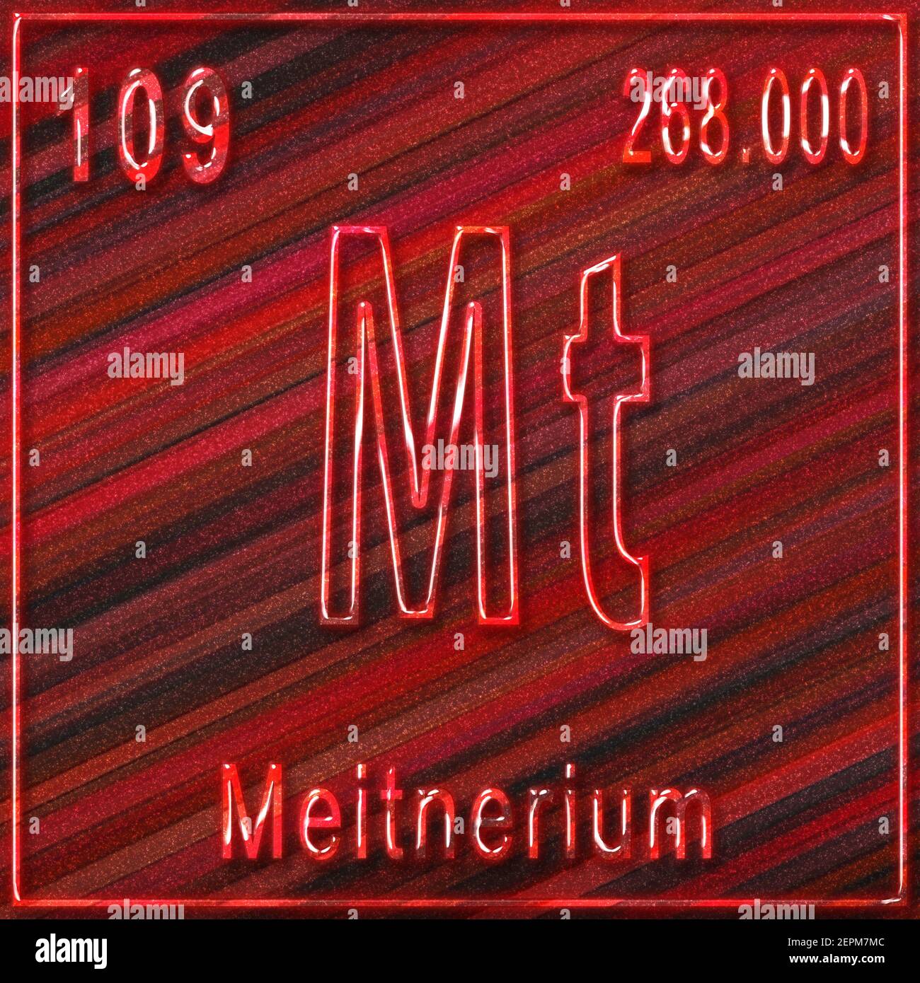 Meitnerium chemical element, Sign with atomic number and atomic weight ...