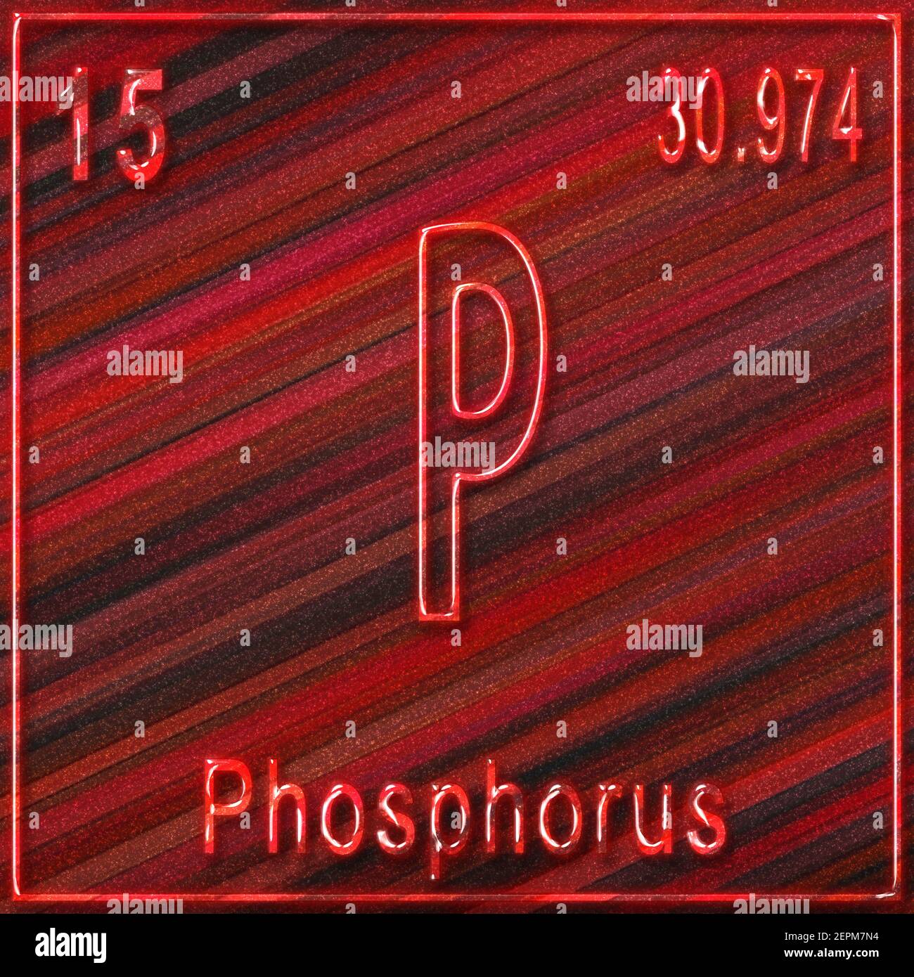 Phosphorus chemical element, Sign with atomic number and atomic weight ...
