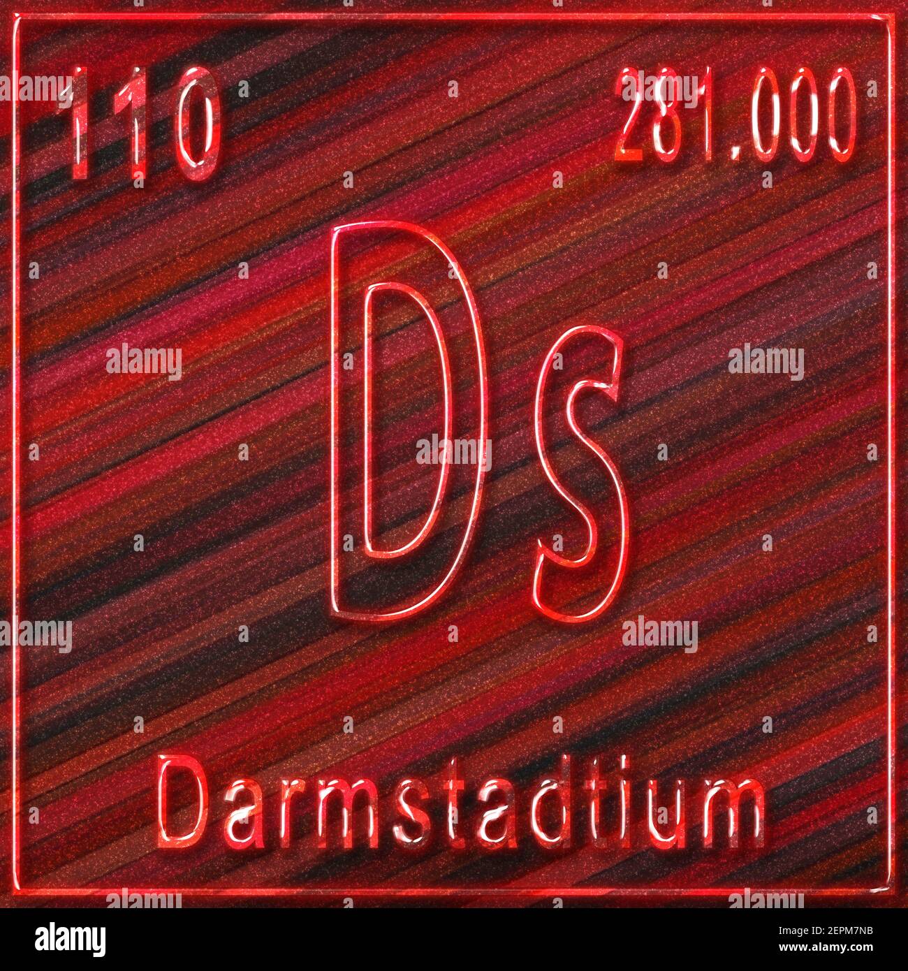 Darmstadtium chemical element, Sign with atomic number and atomic ...