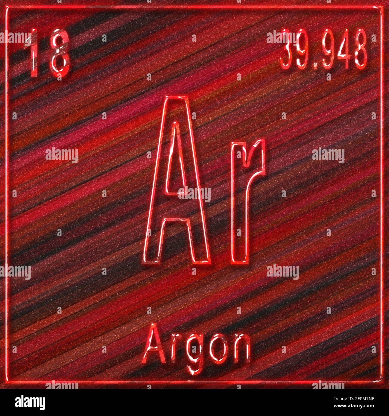 Argon chemical element, Sign with atomic number and atomic weight ...