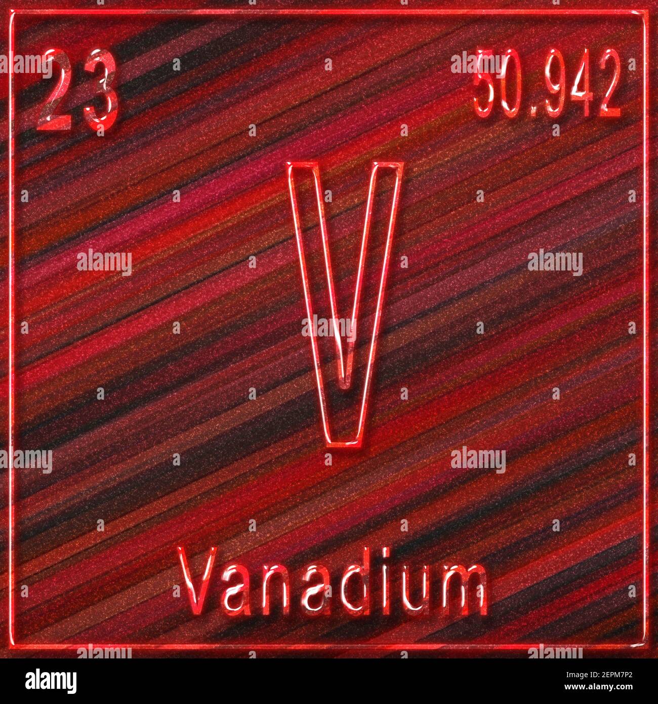 Vanadium chemical element, Sign with atomic number and atomic weight ...