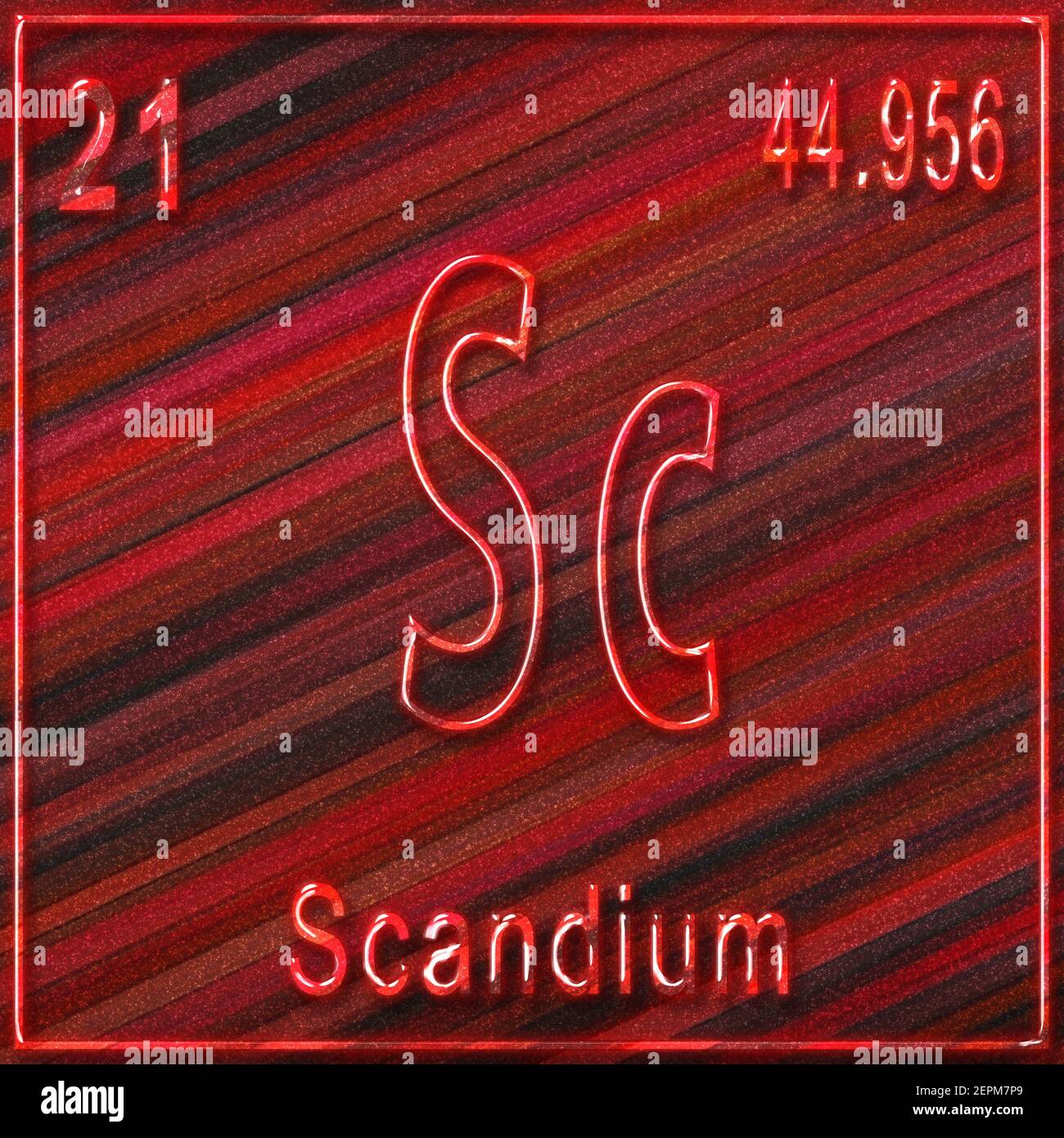 Scandium chemical element, Sign with atomic number and atomic weight ...