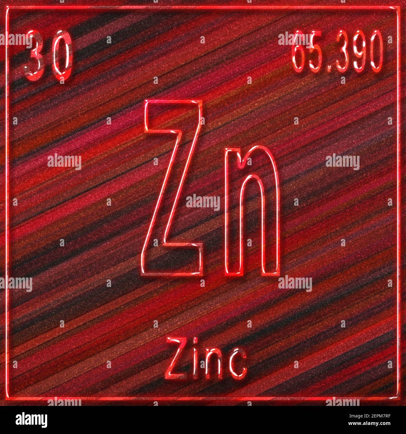 Zinc chemical element, Sign with atomic number and atomic weight ...