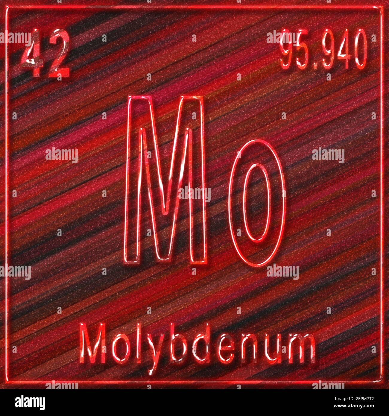Molybdenum chemical element, Sign with atomic number and atomic weight ...