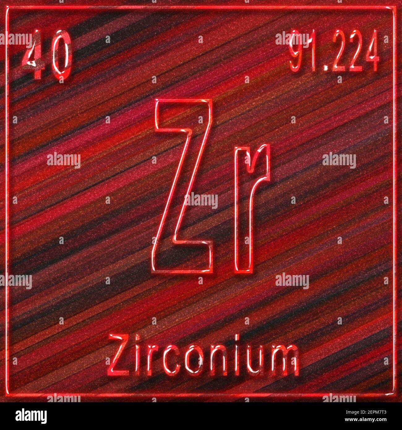Zirconium chemical element, Sign with atomic number and atomic weight ...