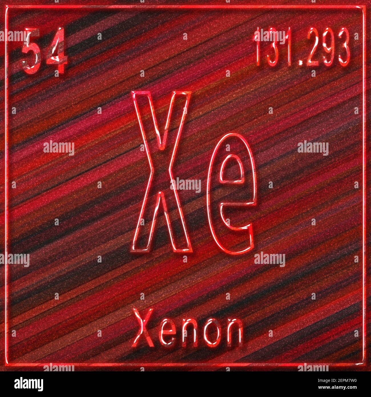 Xenon chemical element, Sign with atomic number and atomic weight ...