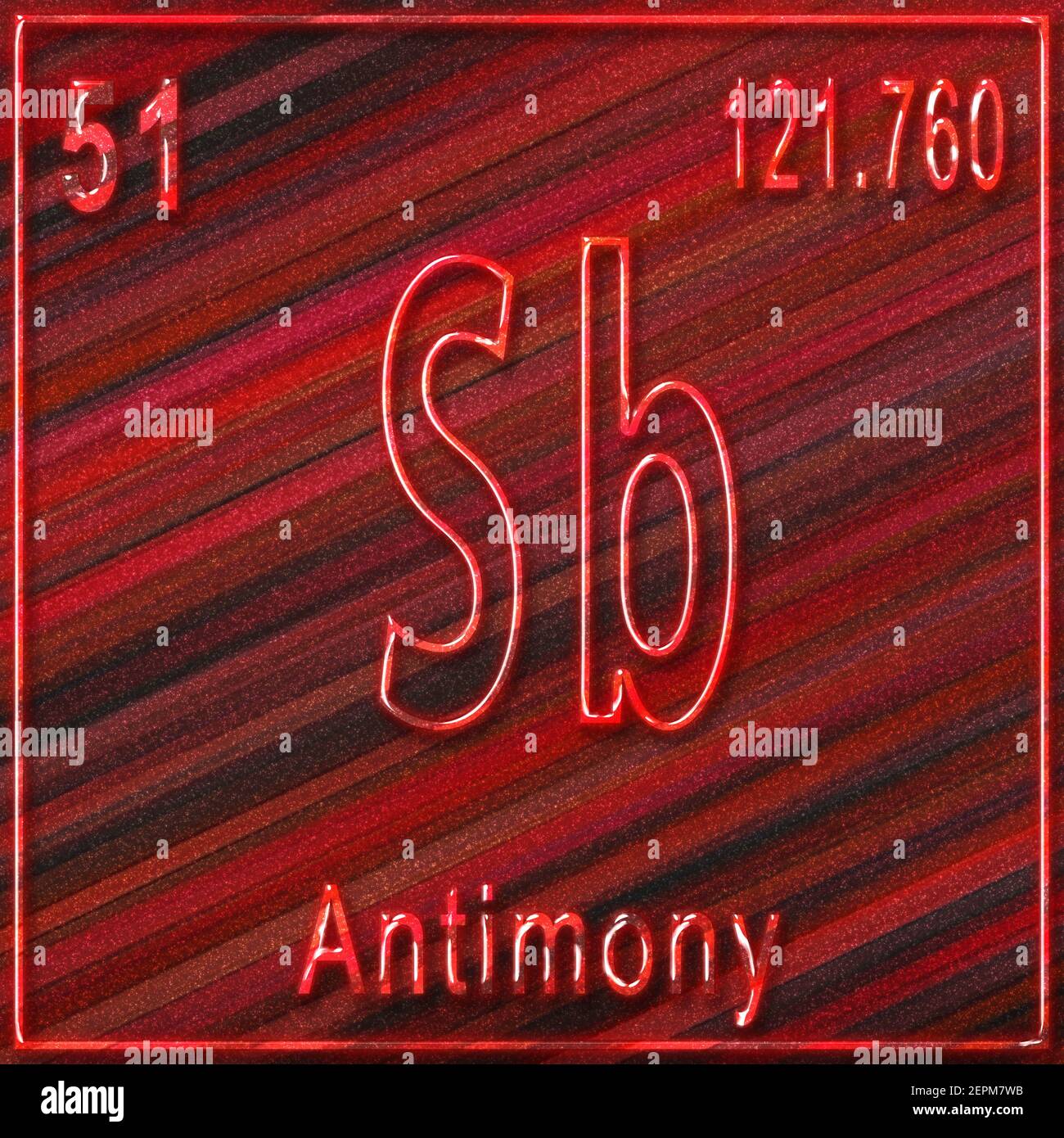 Antimony chemical element, Sign with atomic number and atomic weight ...