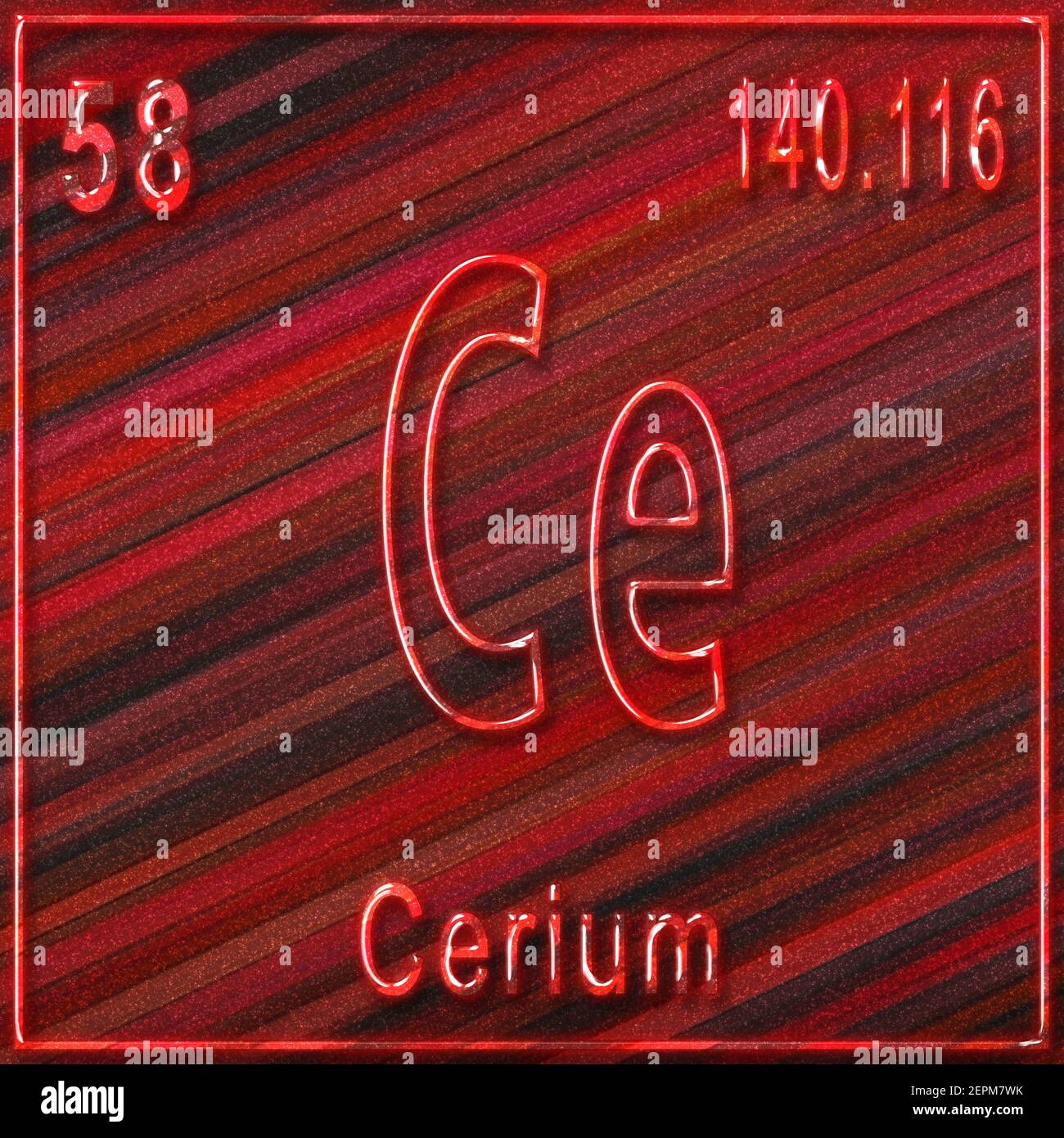 Cerium chemical element, Sign with atomic number and atomic weight ...