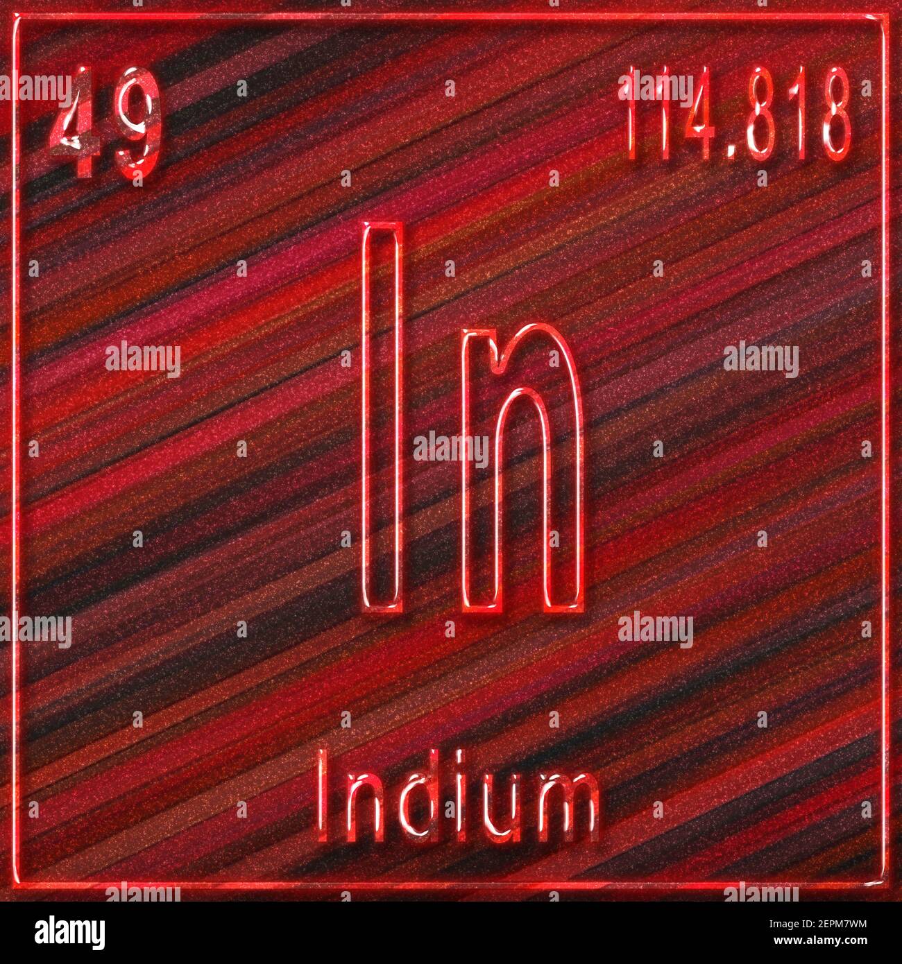 Indium chemical element, Sign with atomic number and atomic weight ...