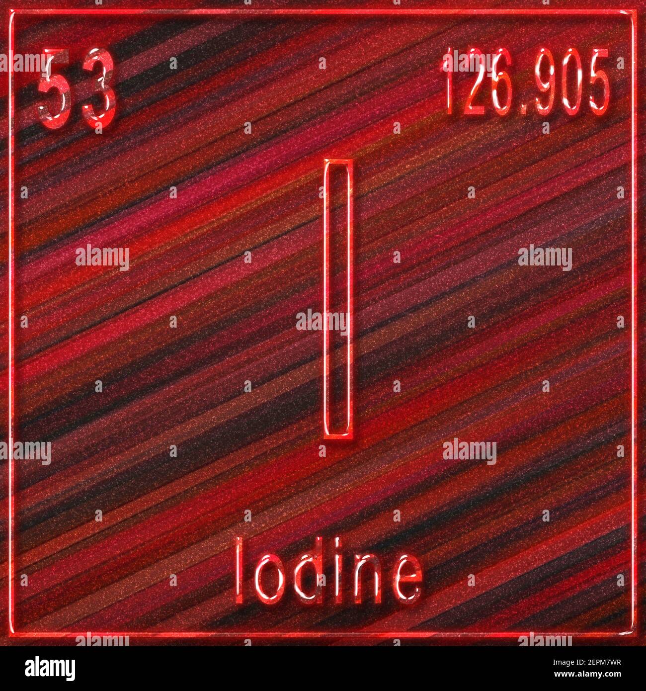 Iodine chemical element, Sign with atomic number and atomic weight ...