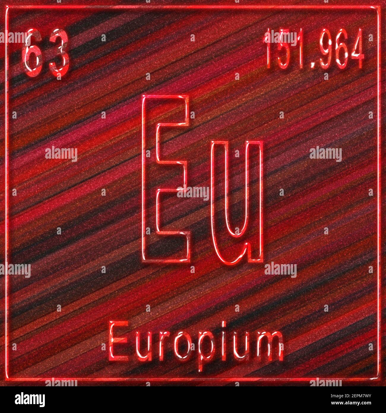 Europium chemical element, Sign with atomic number and atomic weight ...
