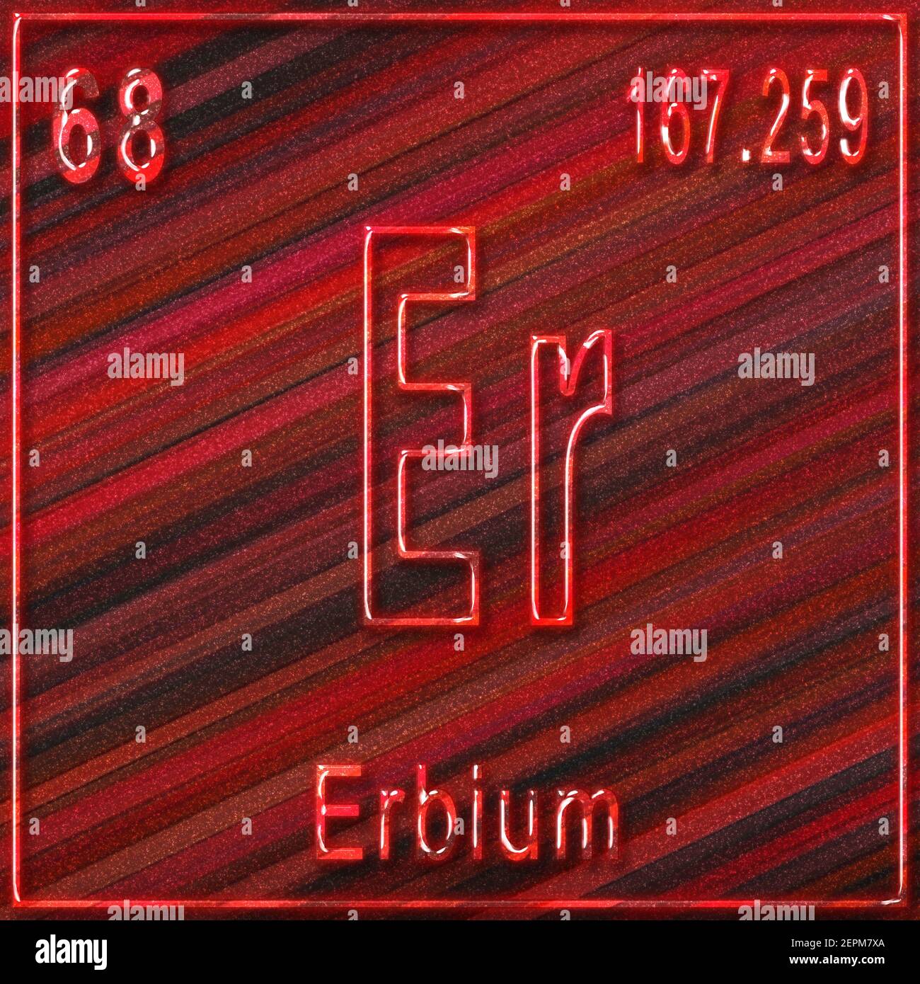 Erbium chemical element, Sign with atomic number and atomic weight ...