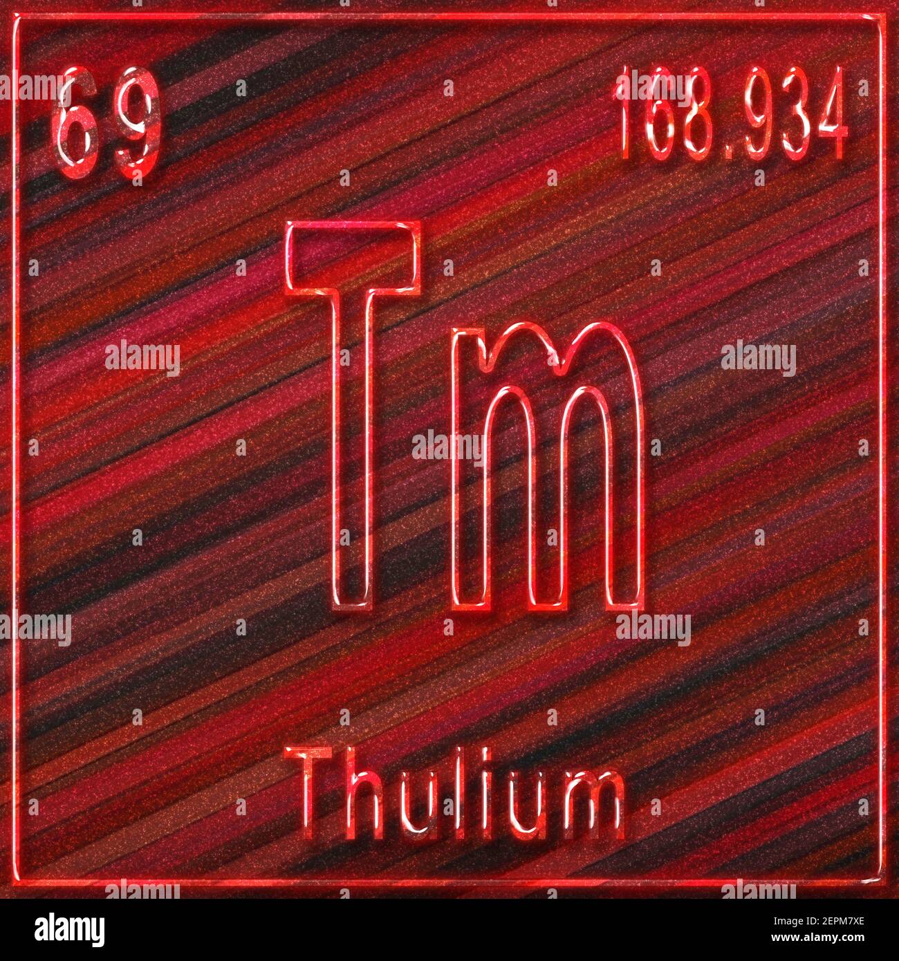 Thulium chemical element, Sign with atomic number and atomic weight ...