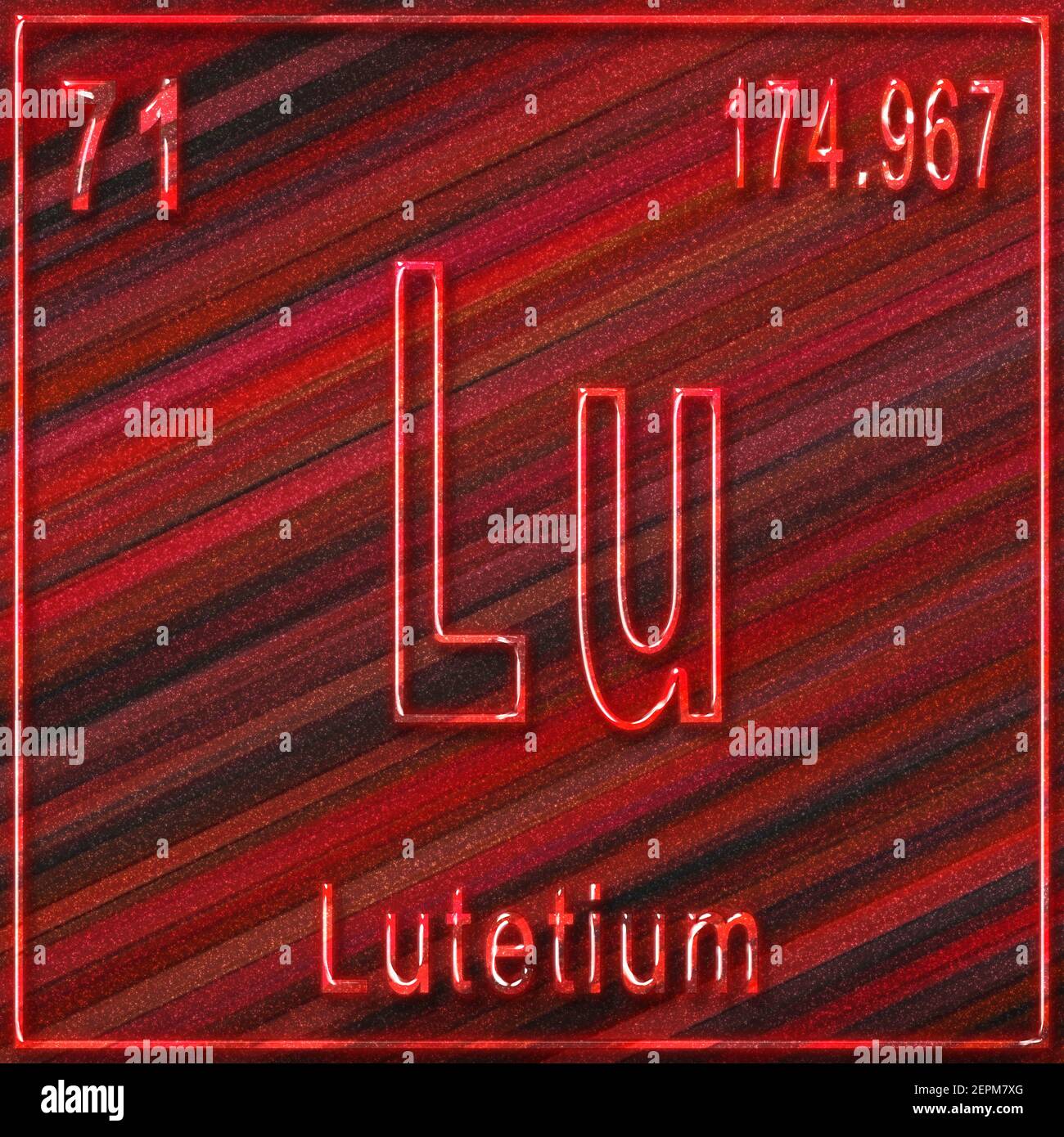 Lutetium chemical element, Sign with atomic number and atomic weight ...