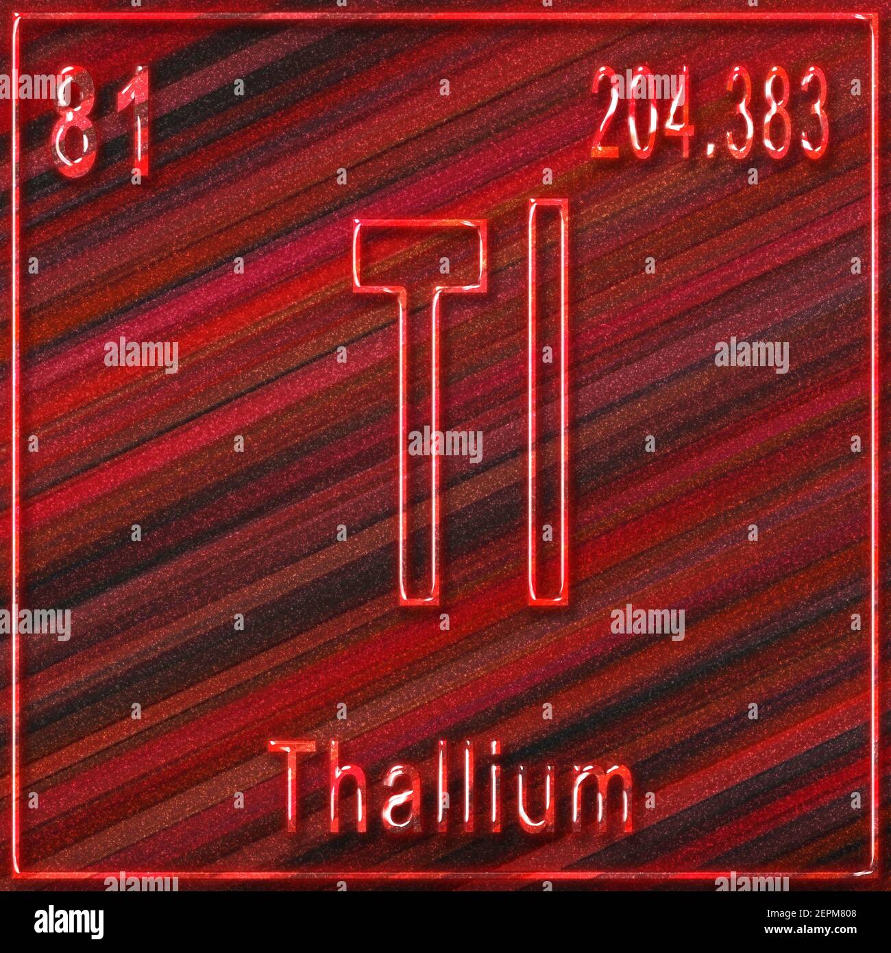 Thallium chemical element, Sign with atomic number and atomic weight ...