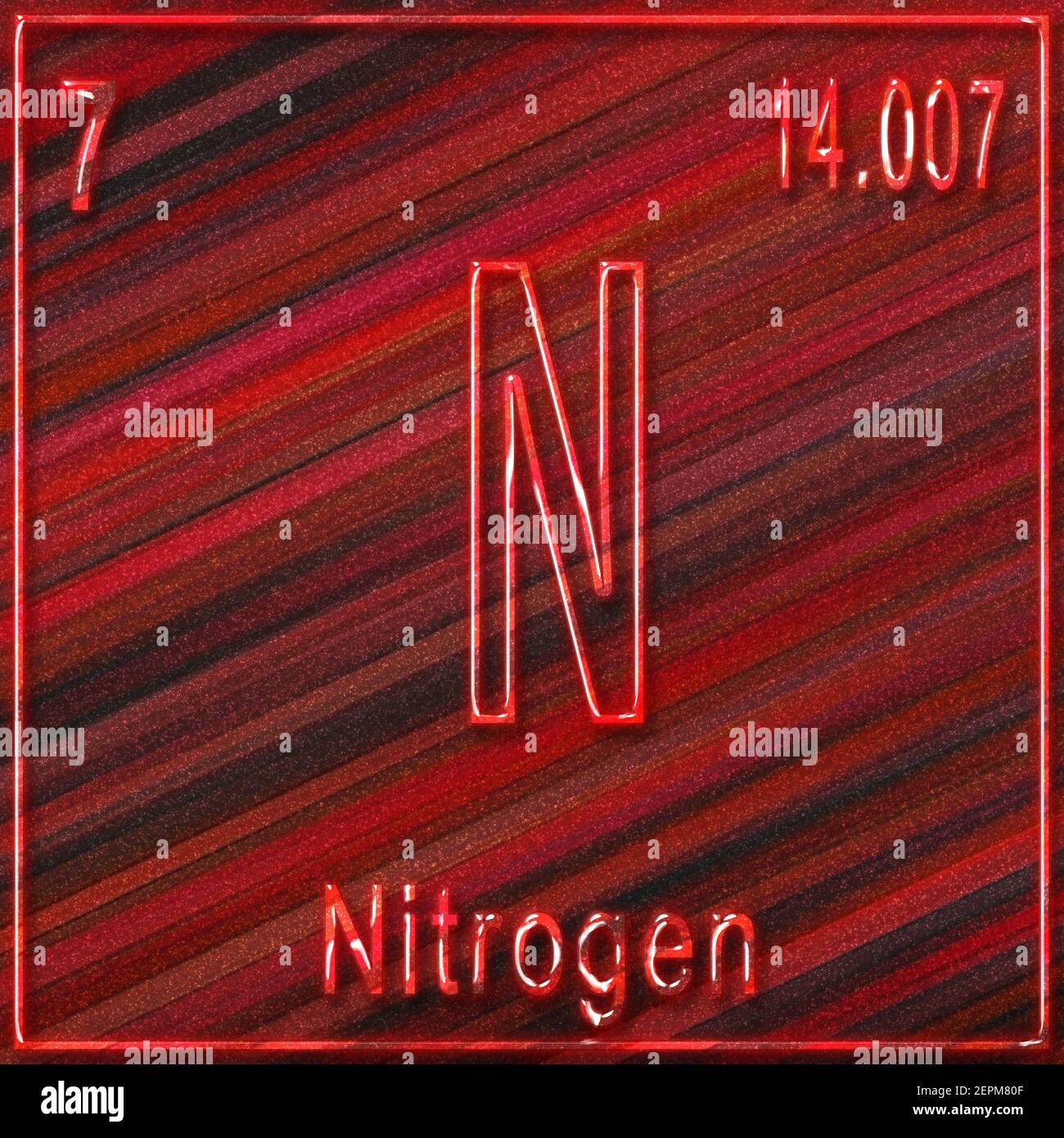Nitrogen chemical element, Sign with atomic number and atomic weight ...
